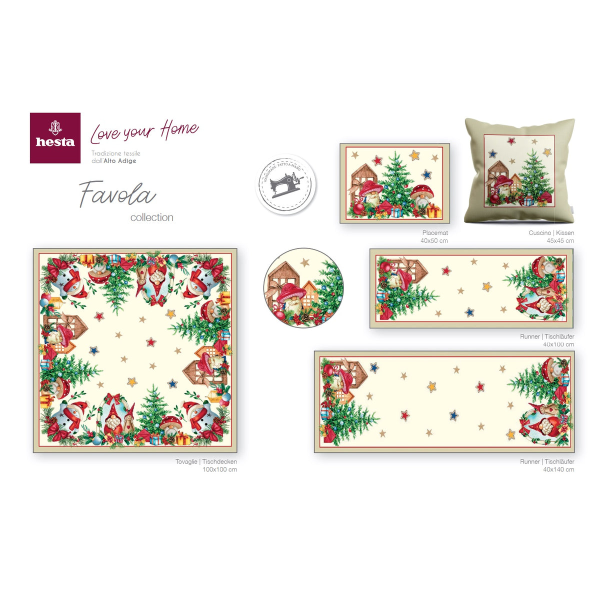 FAVOLA tablecloth, plain, Gobelin Jacquard, 100x100 cm – hesta